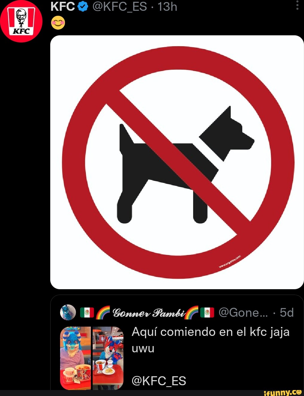 KFC KFC Gouner @Gone... Aqui comiendo en el kfc jaja uwu =I ss - iFunny