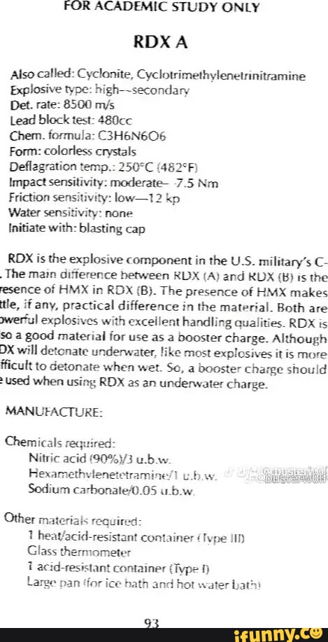 Rdx Explosive Crystals