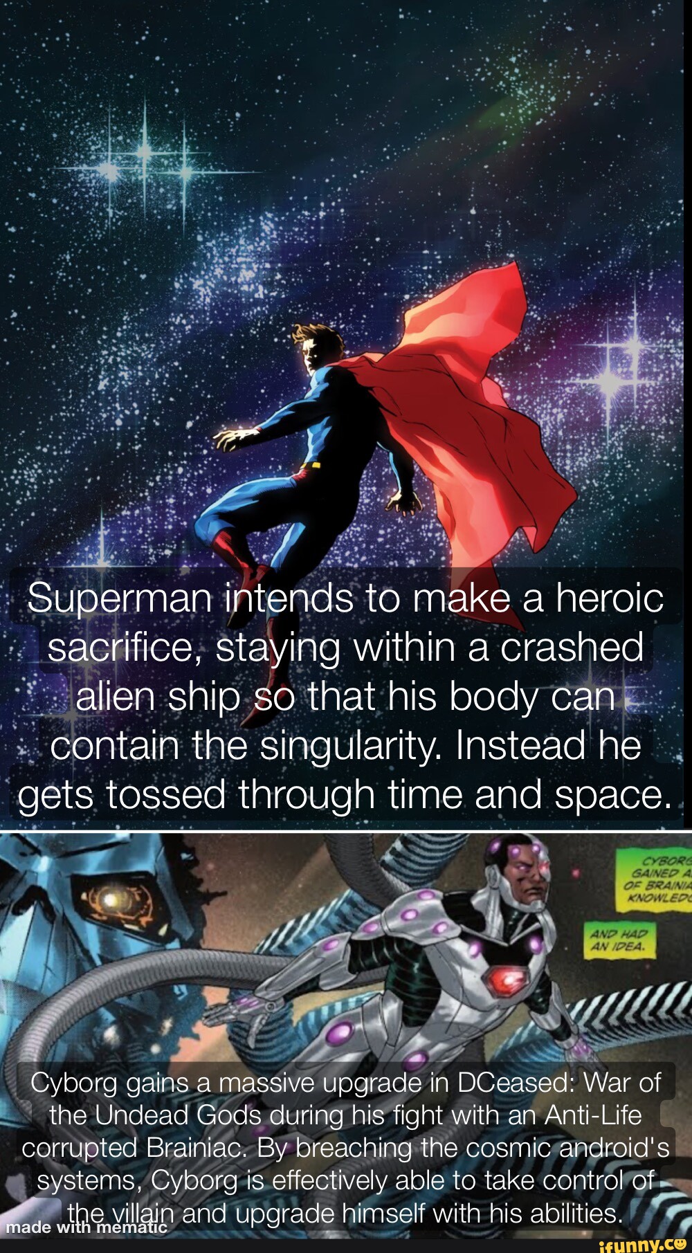 Superman intends to make a heroic sacrifice, staying within a crashed ...