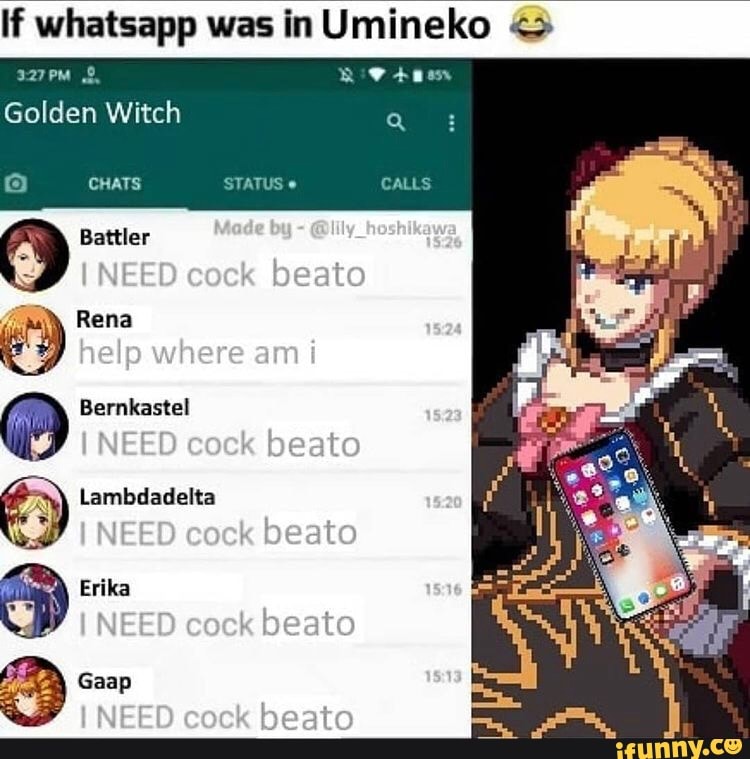 If whatsapp was in Umineko PM Golden Witch CHATS STATUS GaLLS \ Battler ...