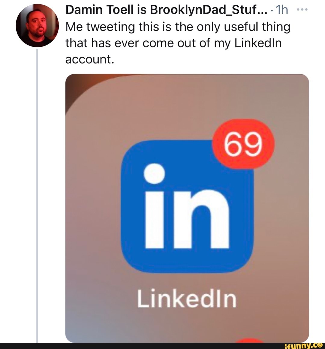 Damin Toell is BrooklynDad_Stuf...- Me tweeting this is the only useful ...