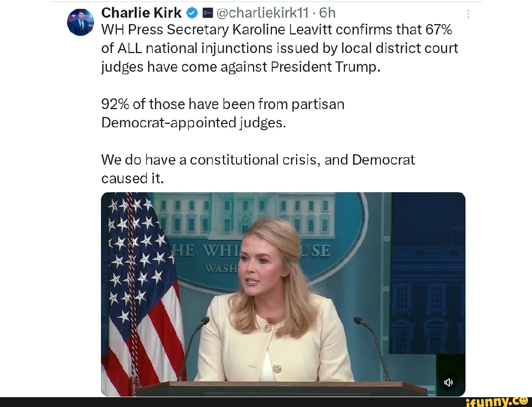 Charlie Kirk @ @charliekirk11 Sin WH Press Secretary Karoline Leavitt ...