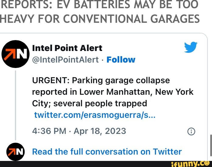 REPORTS: EV BATTERIES MAY BE TOO HEAVY FOR CONVENTIONAL GARAGES Intel ...