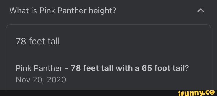 What is Pink Panther height? 78 feet tall Pink Panther - 78 feet tall ...