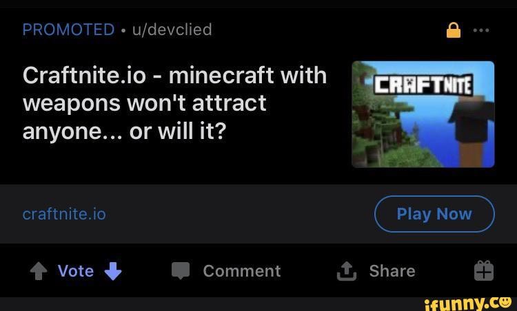 PROMOTED Craftnite.io - minecraft with weapons won't attract anyone ...