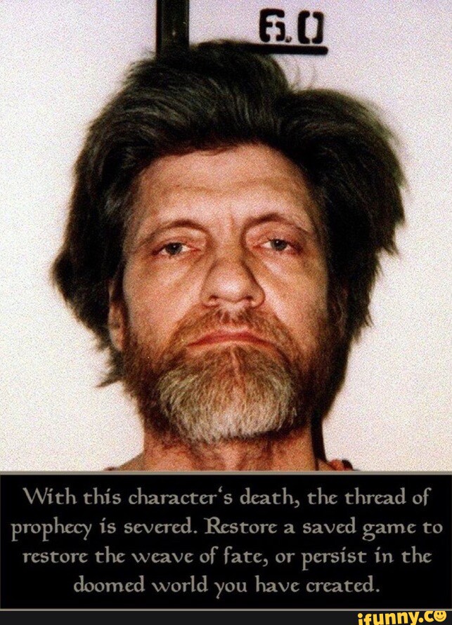 With this character's death, the thread of prophecy is severed. Restore ...