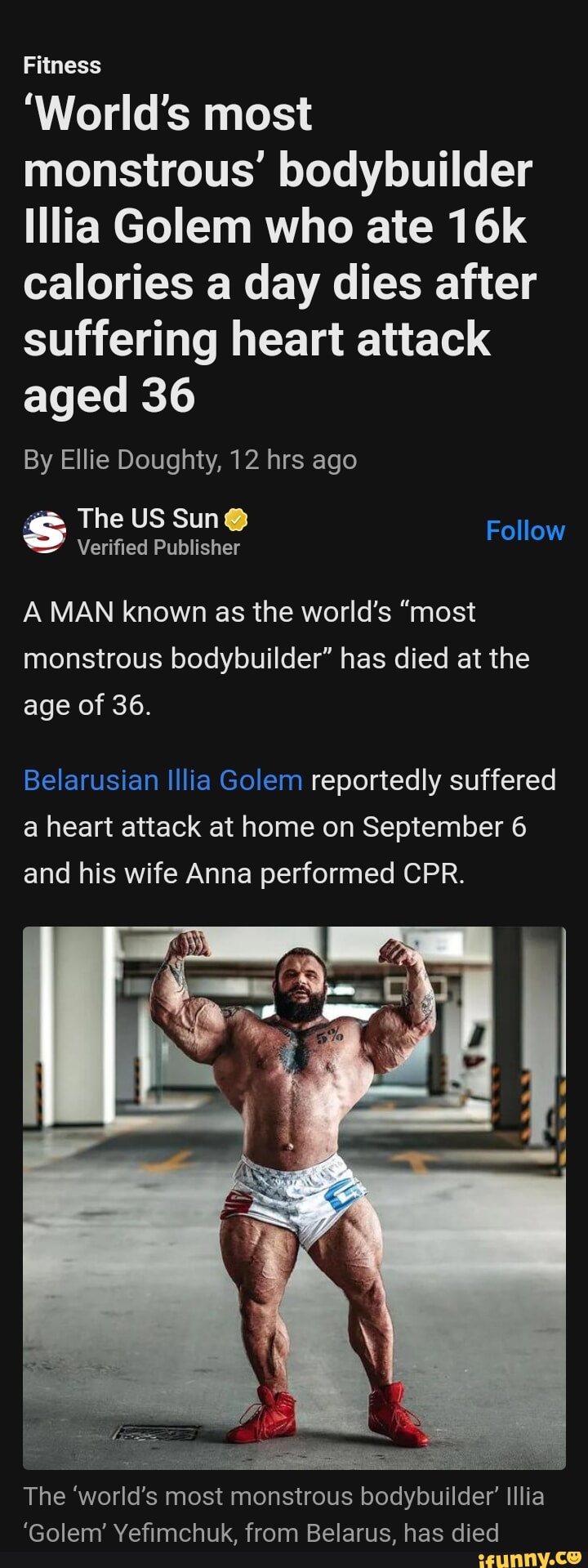Fitness 'World's most monstrous' bodybuilder Illia Golem who ate ...