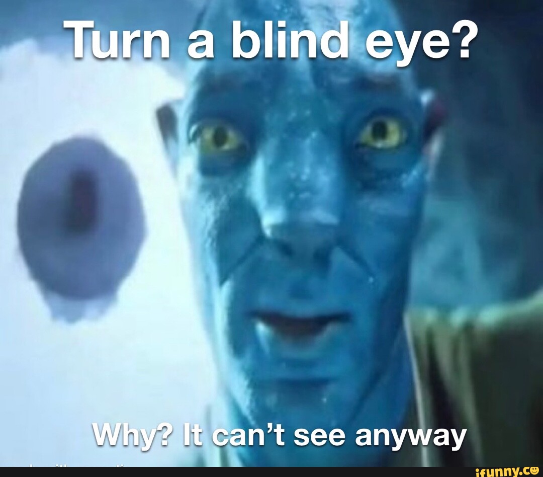 Turn a blind eye? Why? It can't see anyway - iFunny