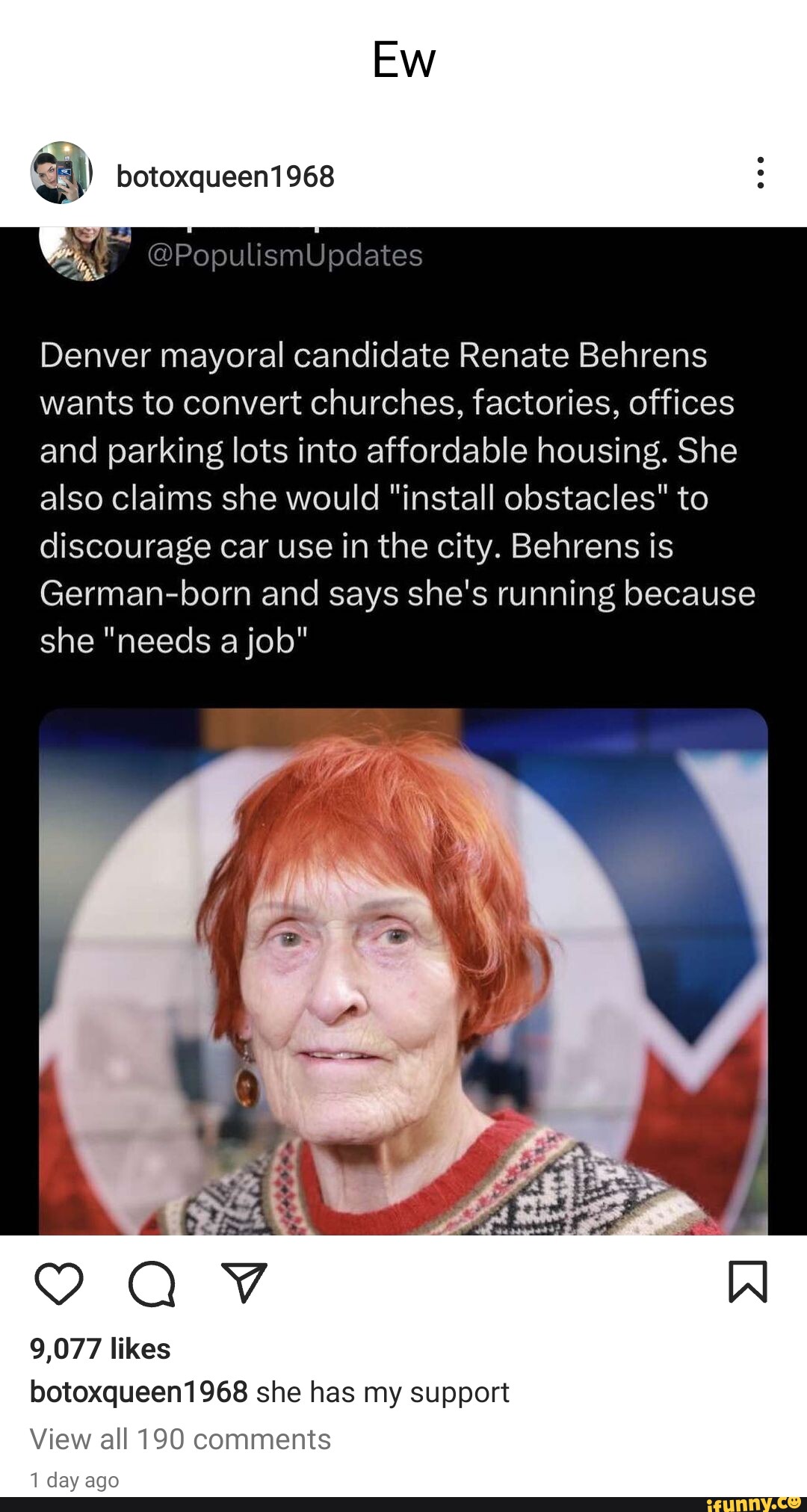 Ew botoxqueen1968 Denver mayoral candidate Renate Behrens wants to ...