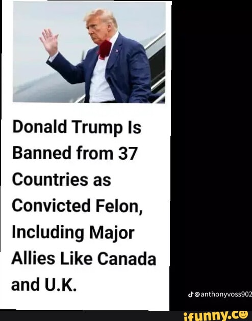 Donald Trump Is Banned from 37 Countries as Convicted Felon, Including ...