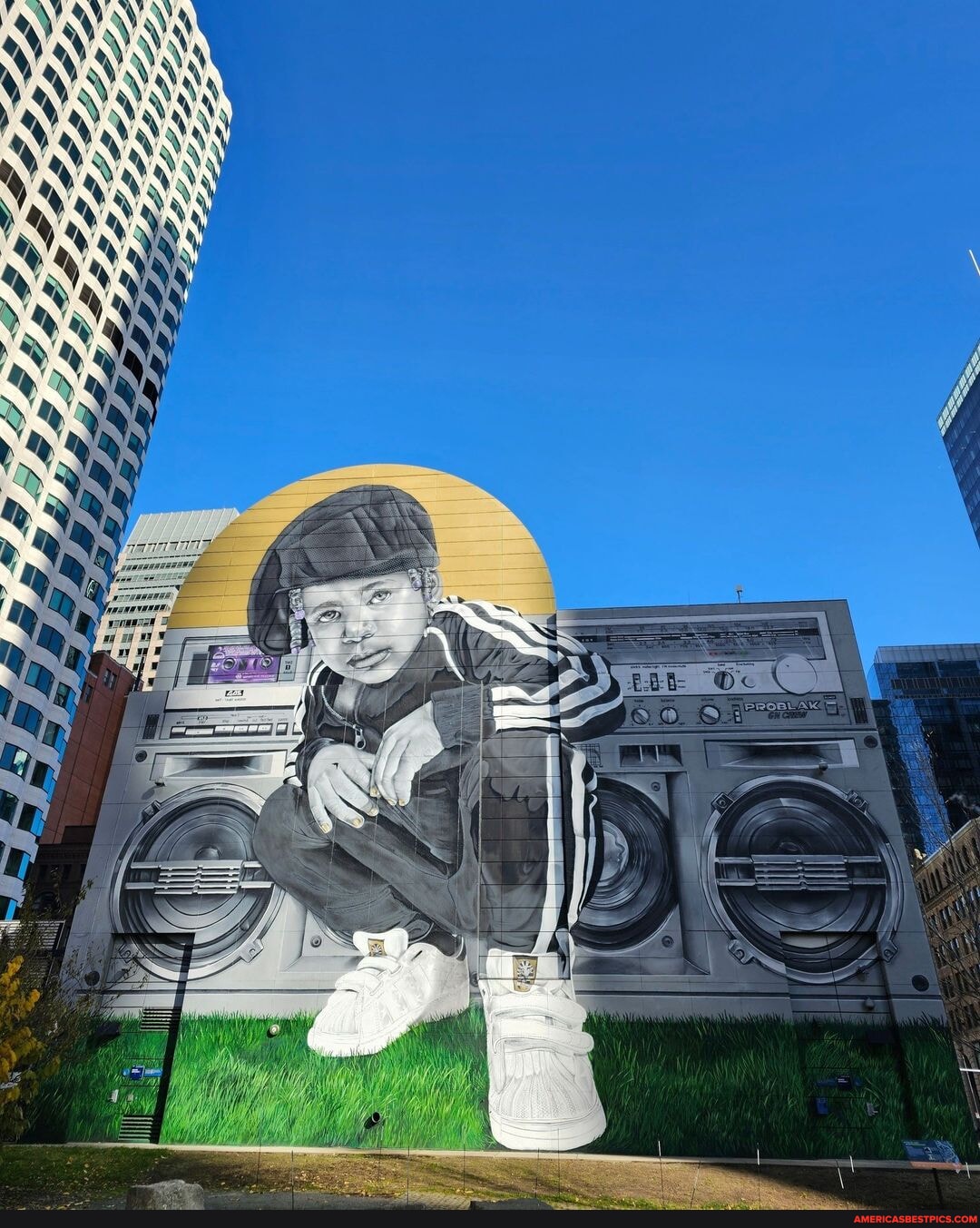 Roxbury-native Rob “ProBlak” Gibbs was commissioned to paint a 70 x 76 ...