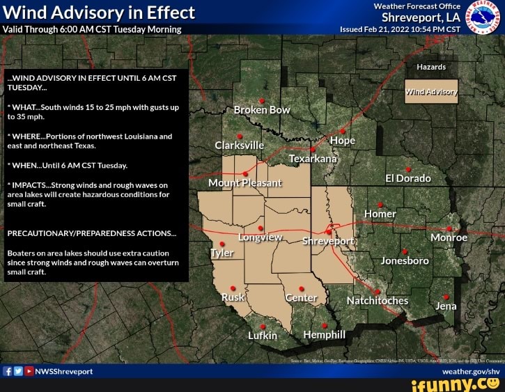 Wind Advisory in Effect Valid Through AM CST Tuesday Morning WIND ...