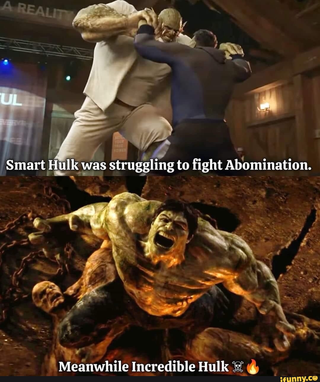 Smart Hulk was struggling to fight Abomination. Meanwhile Incredible ...