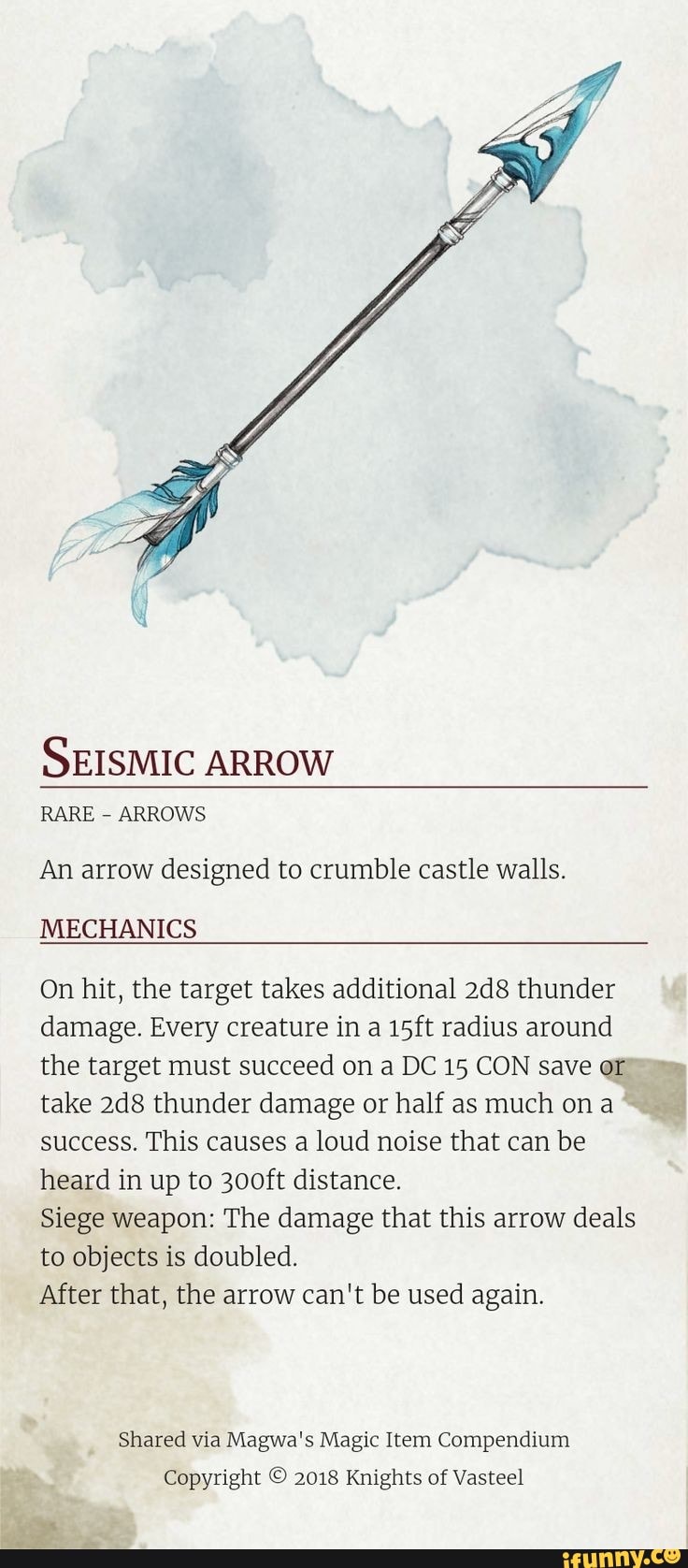 SEISMIC ARROW RARE ARROWS An arrow designed to crumble castle walls ...