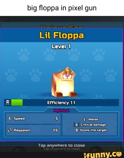 Big floppa in pixel gun Lil Floppa Level Efficiency 11 Speed 5 Mote ...