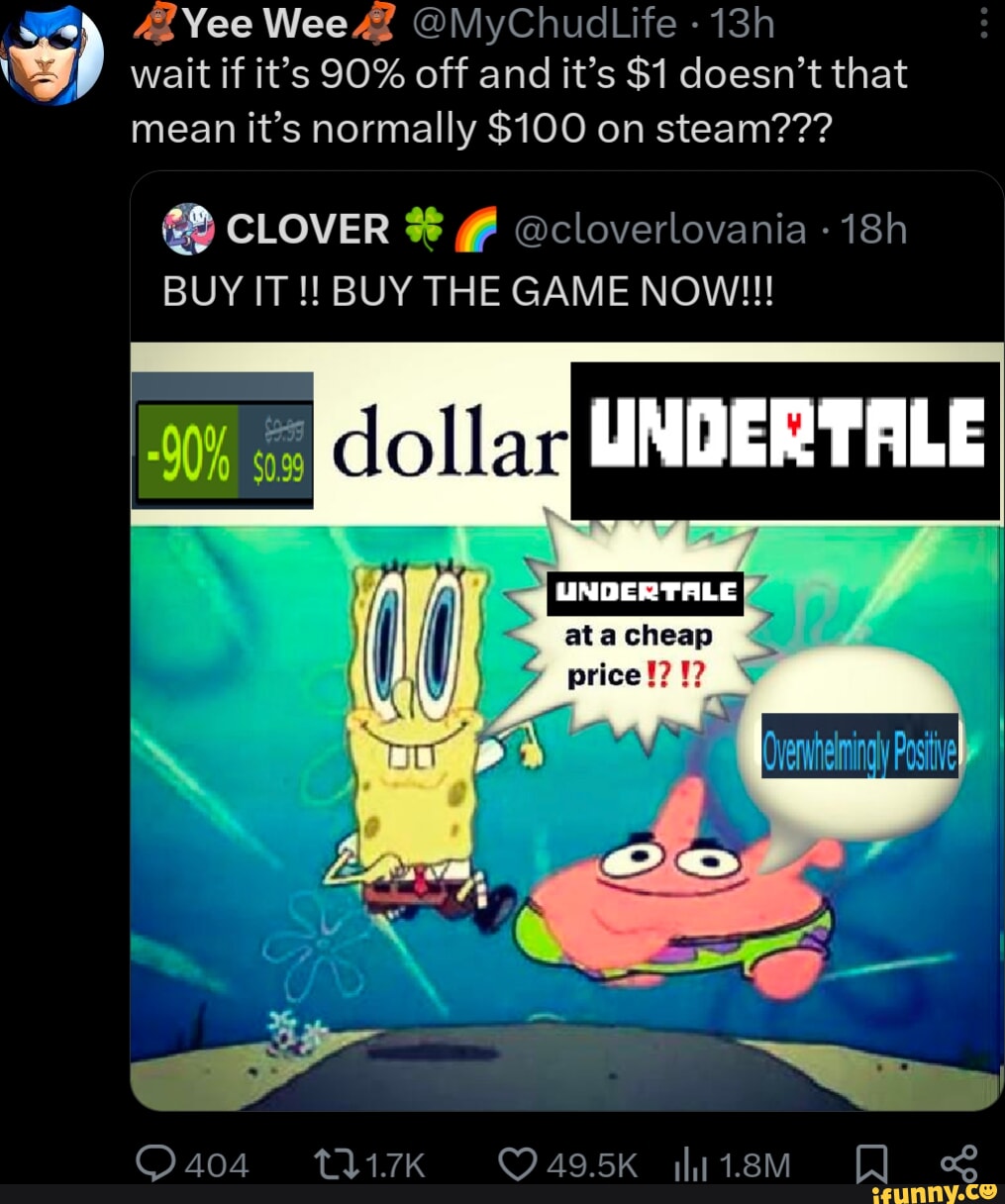 AZYee Wee @MyChudLife - wait if it's 90% off and it's $1 doesn't that ...