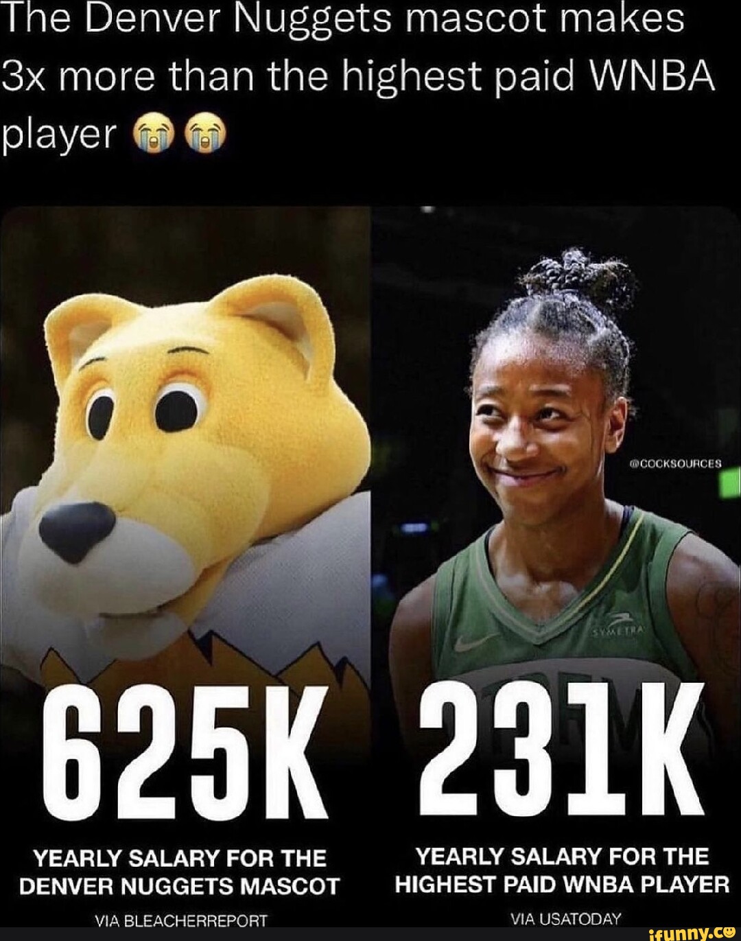 The Denver Nuggets mascot makes more than the highest paid WNBA player ...