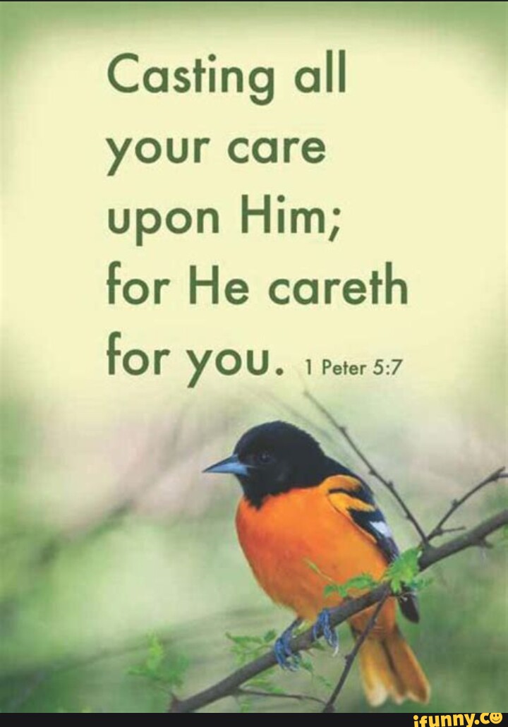 Casting all your care upon Him; for He careth Peter For YOU. - iFunny