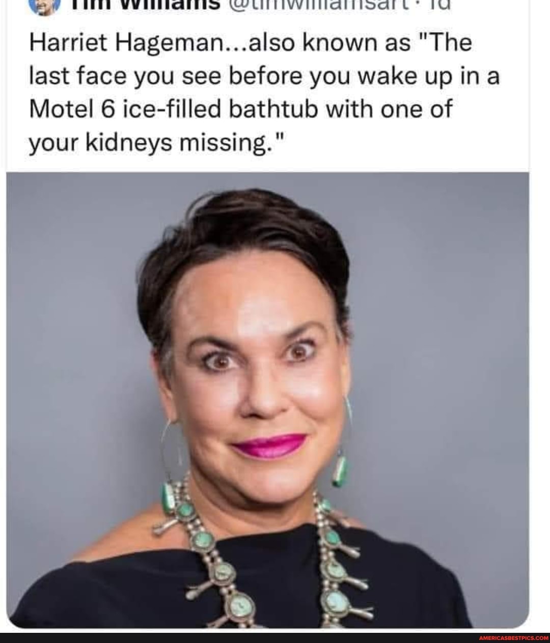Harriet Hageman...also known as "The last face you see before you wake ...