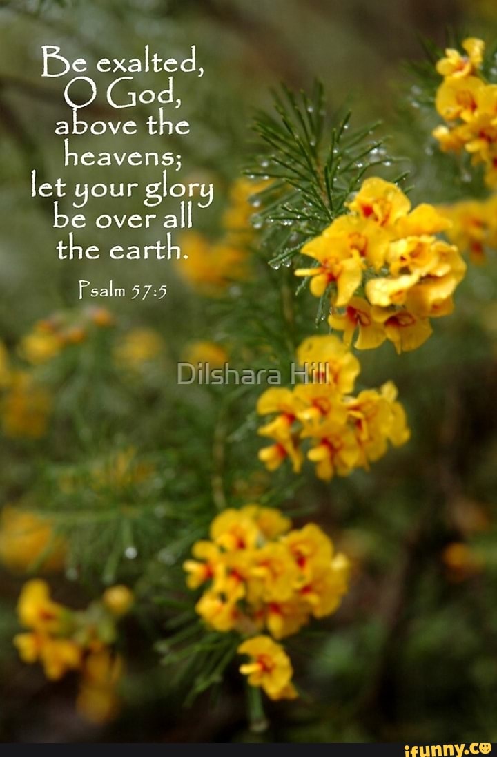 Be exalted, God, above the heavens; let your glory be over all" the ...