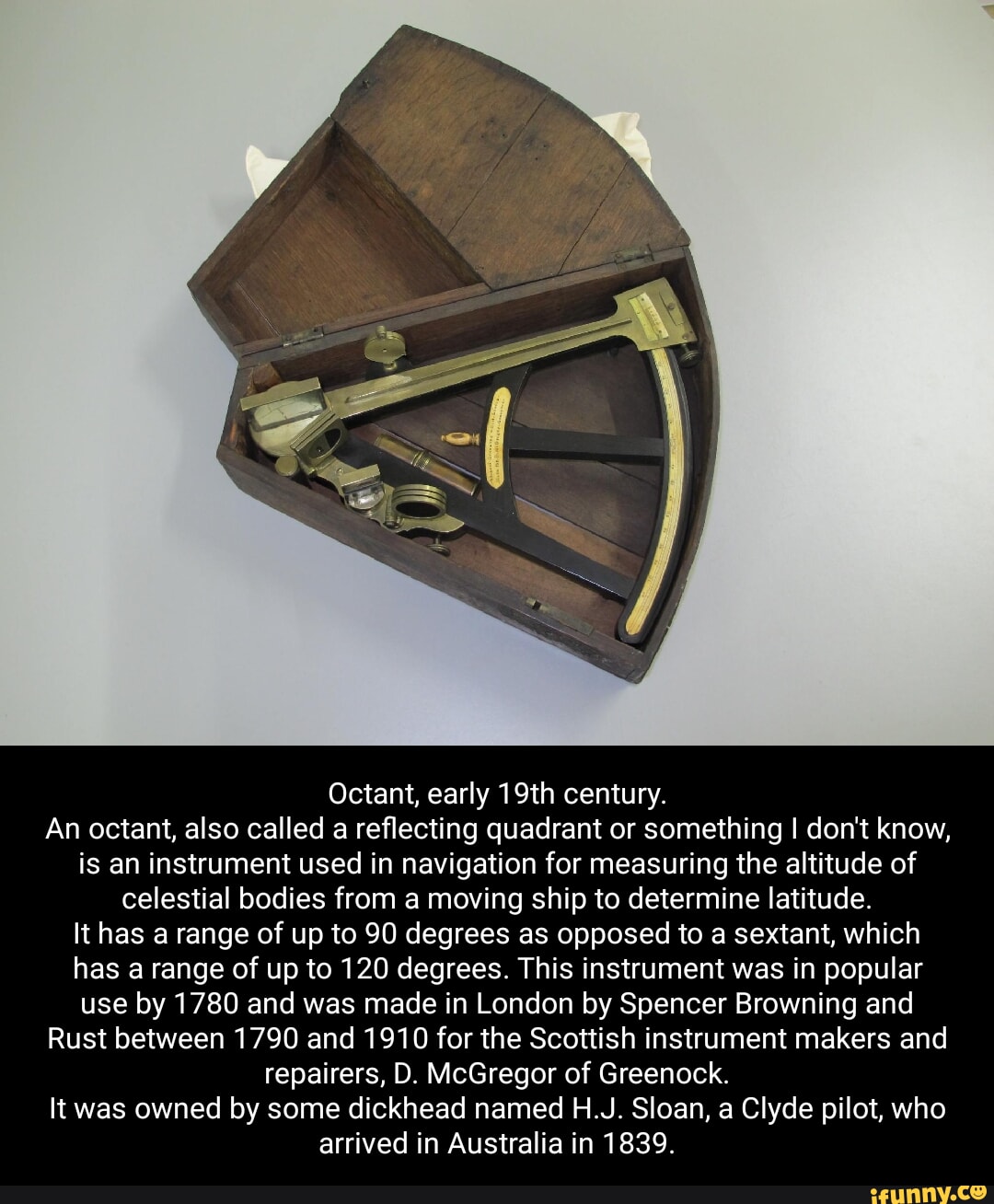 Octant, early 19th century. An octant, also called a reflecting ...