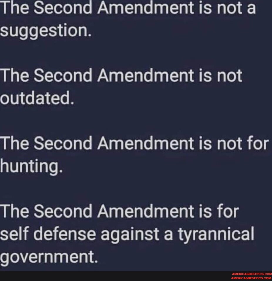 The Second Amendment is not a suggestion. The Second Amendment is not ...