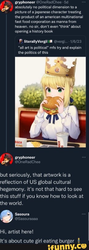 Sryphoneer @OneRadChee Sd I absolutely no political dimension to a ...