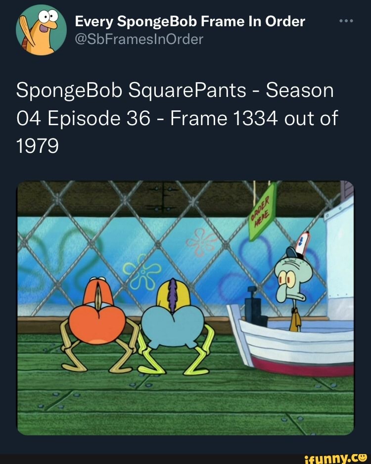 Every SpongeBob Frame In Order @SbFramesInOrder SpongeBob SquarePants ...