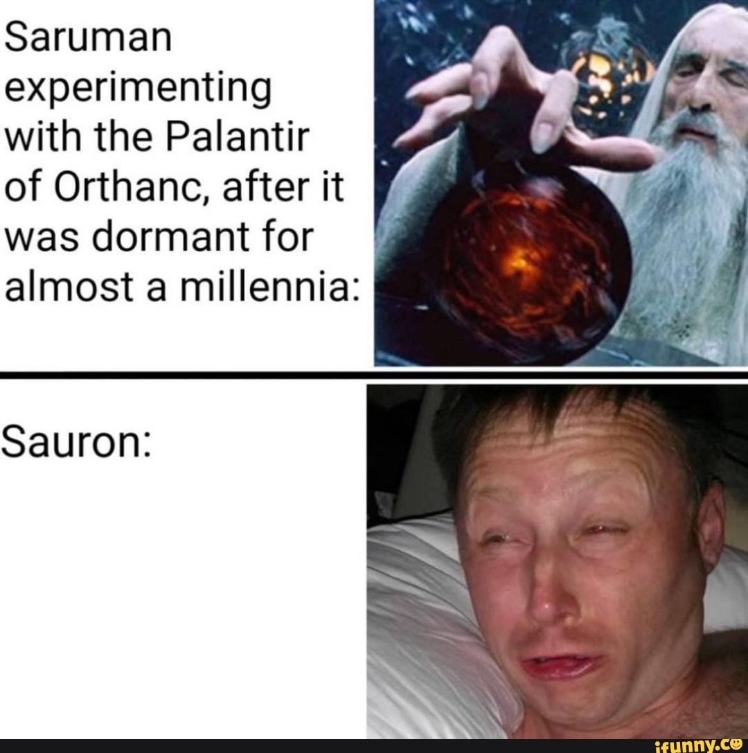 Saruman experimenting with the Palantir of Orthanc, after it was ...