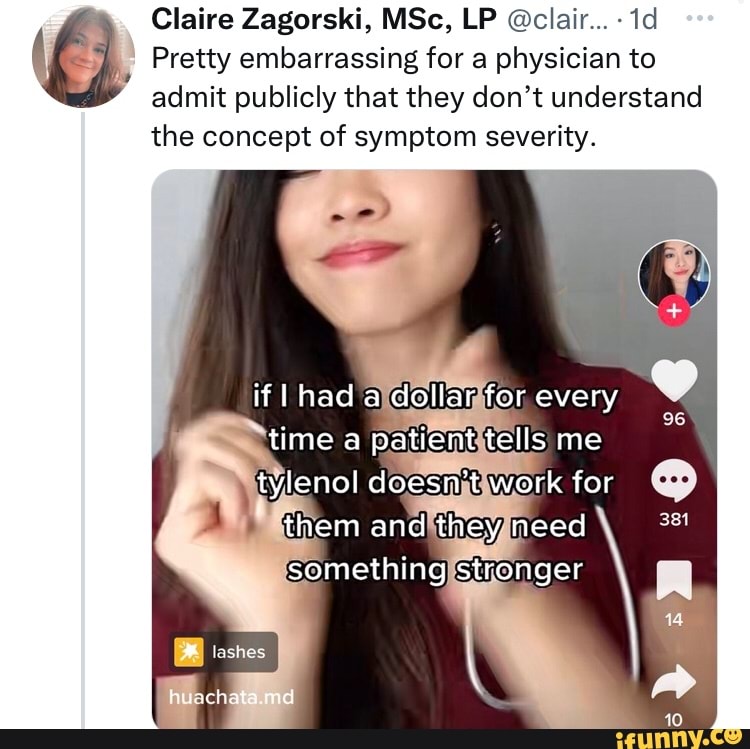Claire Zagorski, MSc, LP clair. ad Pretty embarrassing for a physician ...