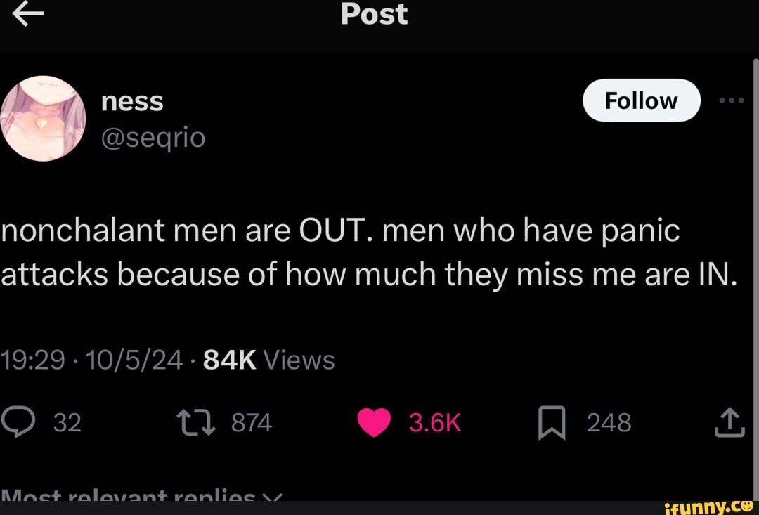 Post @seqrio nonchalant men are OUT. men who have panic attacks because ...