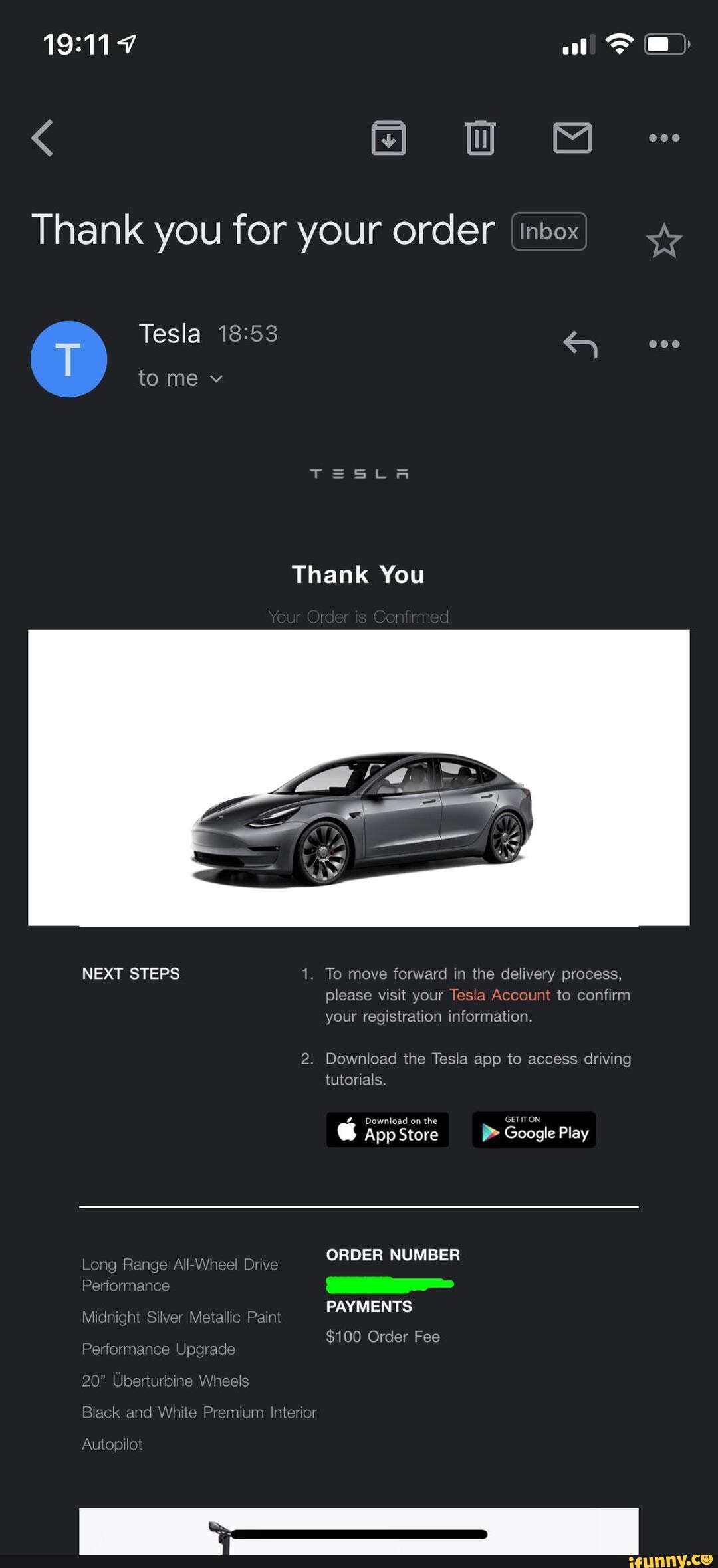 00 Thank you for your order inbox Tesla to me v Thank You NEXT STEPS 1 ...