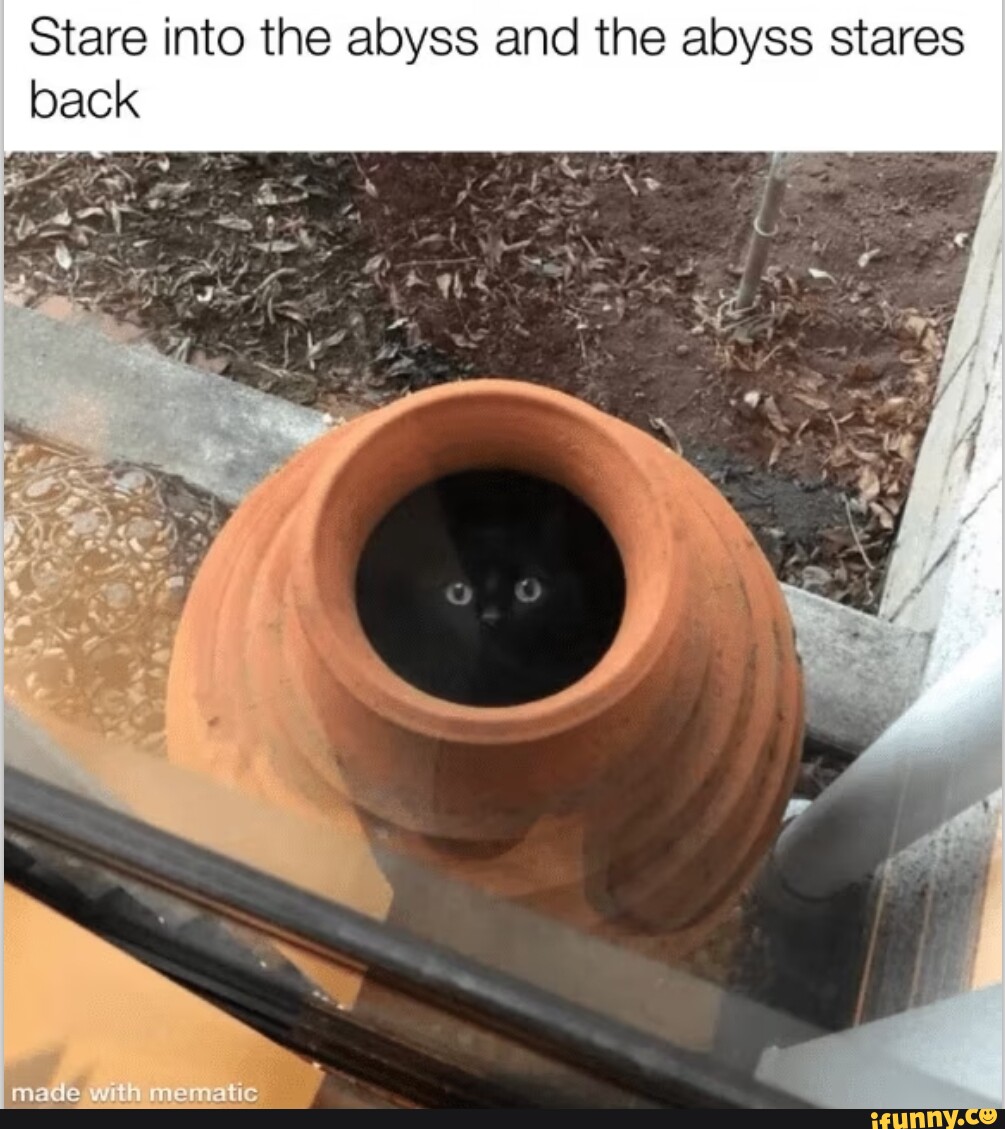 Stare into the abyss and the abyss stares As back made with mematic - iFunny