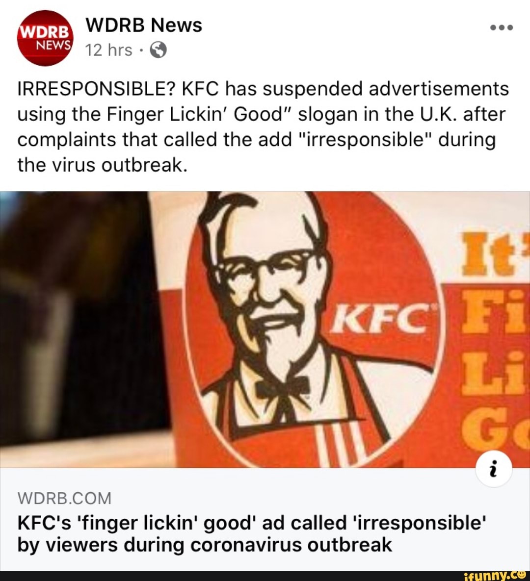 IRRESPONSIBLE? KFC has suspended advertisements using the Finger Lickin ...