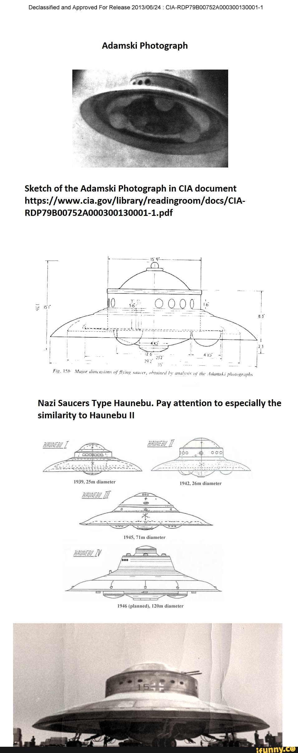 Adamski Photograph Sketch of the Adamski Photograph in CIA document ...