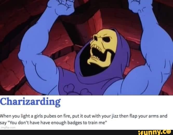 Charizarding hen you light a girls pubes on fire, put it out with your ...