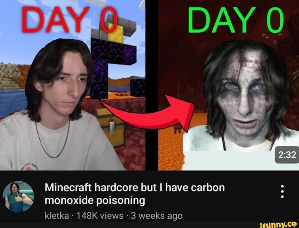 Minecraft hardcore but I have carbon monoxide poisoning kletka 148K ...
