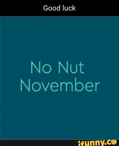 Good luck No Nut November - iFunny