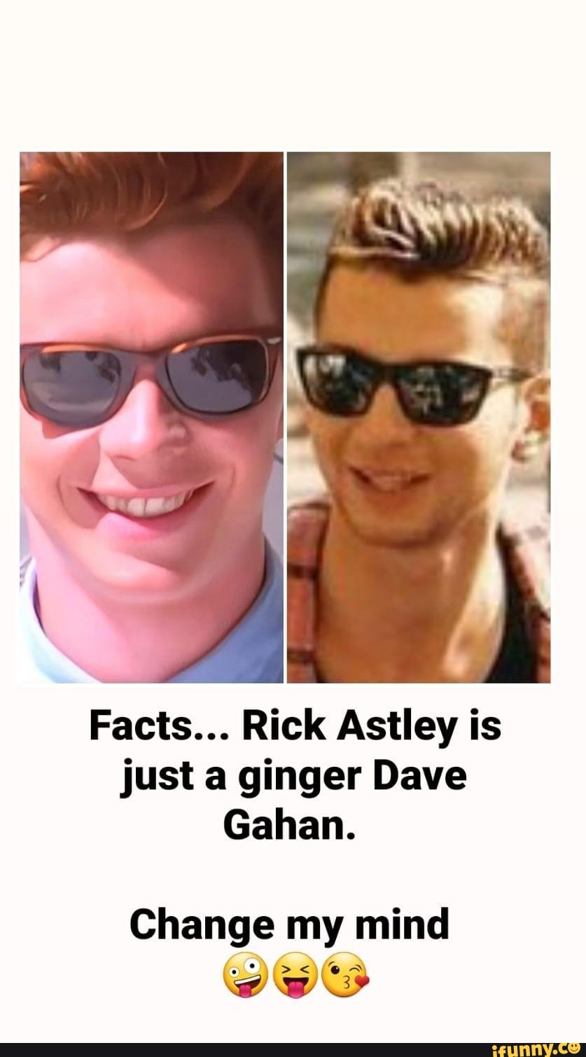 Facts... Rick Astley is just a ginger Dave Gahan. Change my mind - iFunny