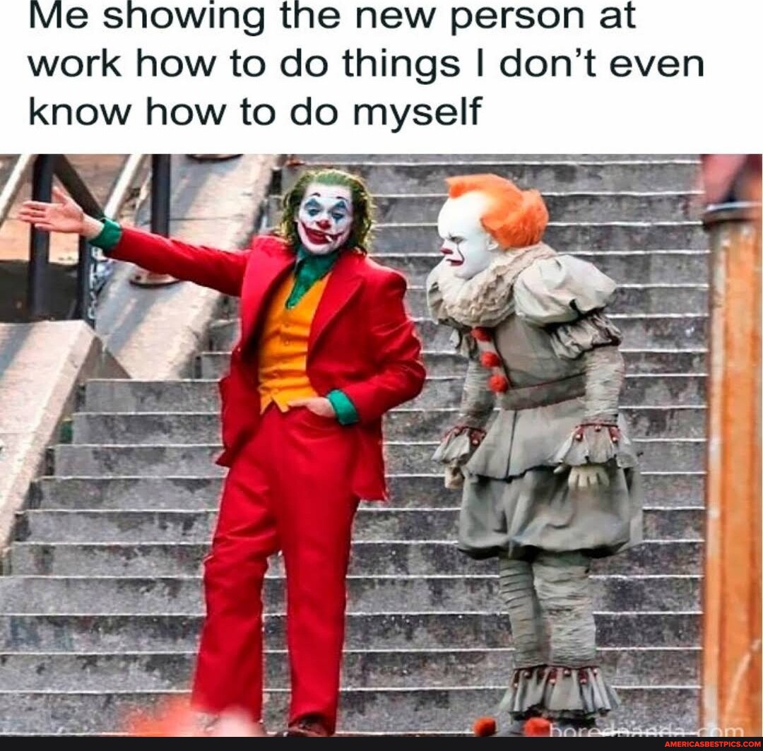 Vie showing the new person at work how to do things I don't even know ...