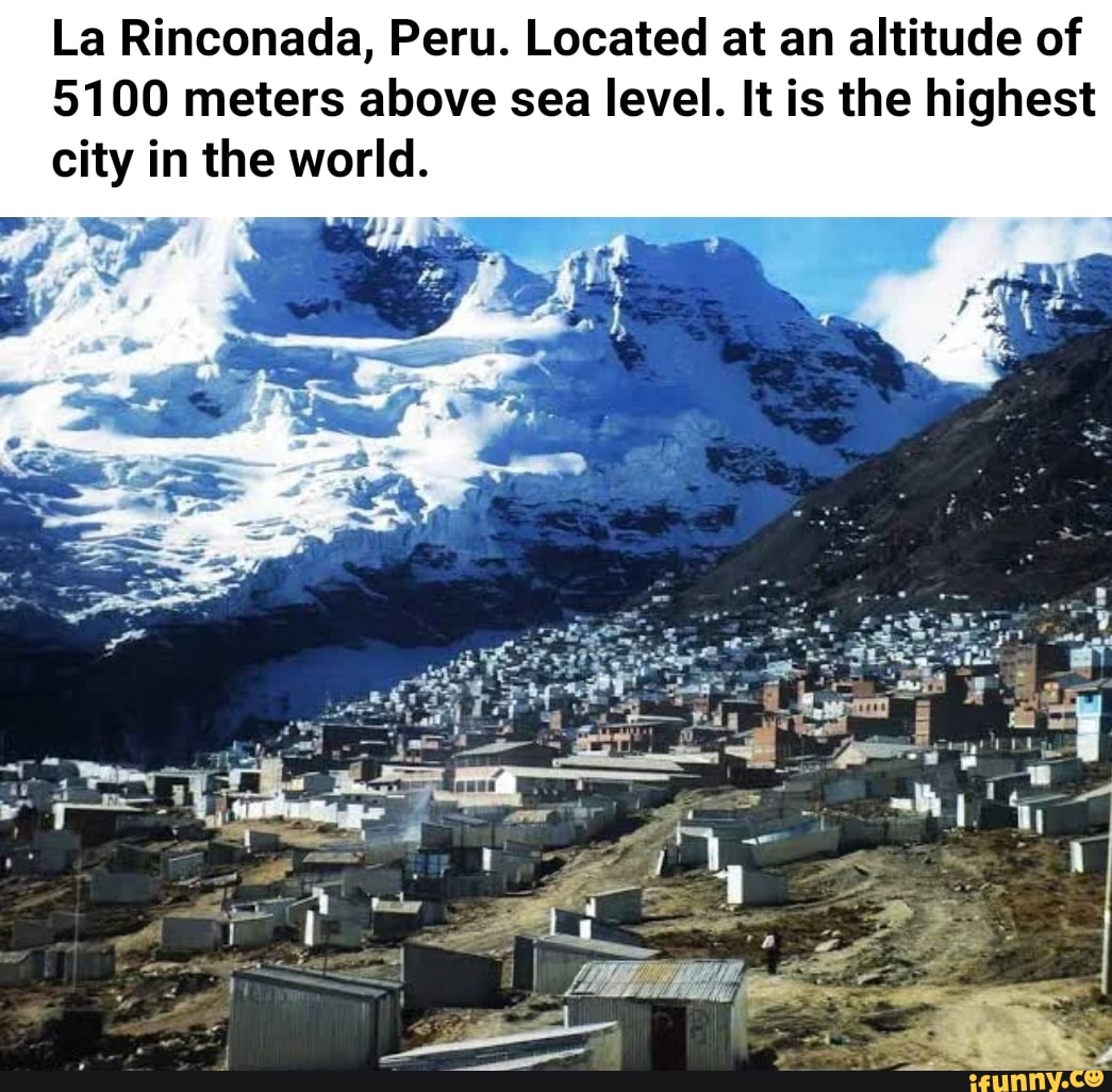 La Rinconada, Peru. Located at an altitude of 5100 meters above sea ...