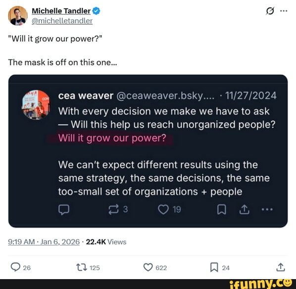 Michelle Tandler @ @michelletendler "will it grow our power?" The mask ...