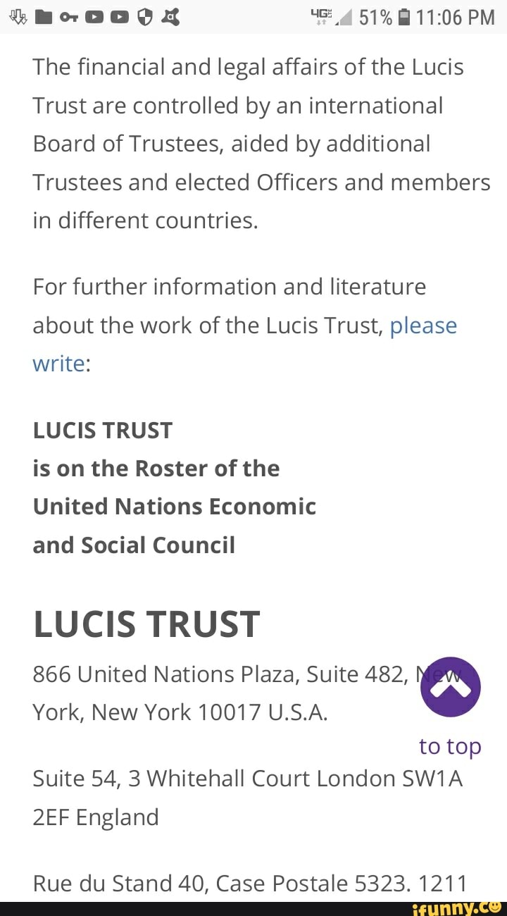 RES Kom od ES On The financial and legal affairs of the Lucis Trust are ...