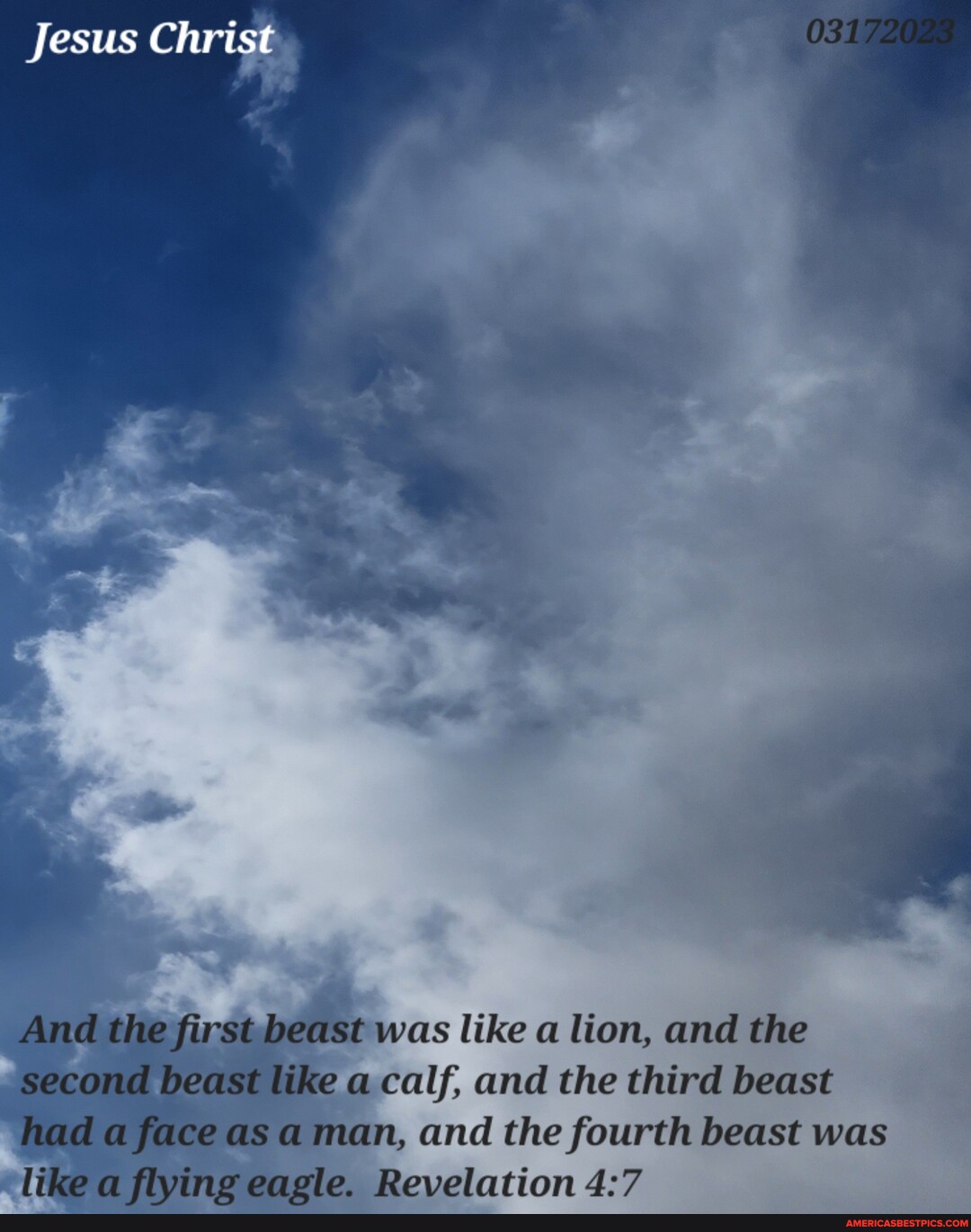 Jesus Christ the first beast was like lion, and the leas hike ike a ...