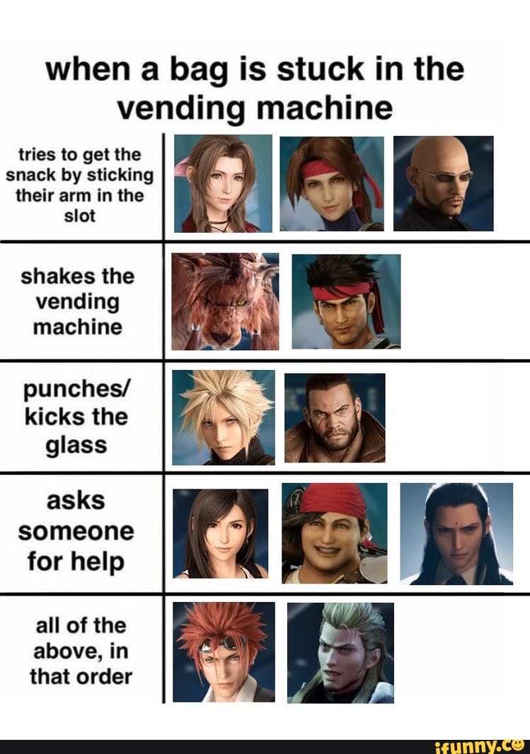 When a bag is stuck in the vending machine tries to get the snack by ...