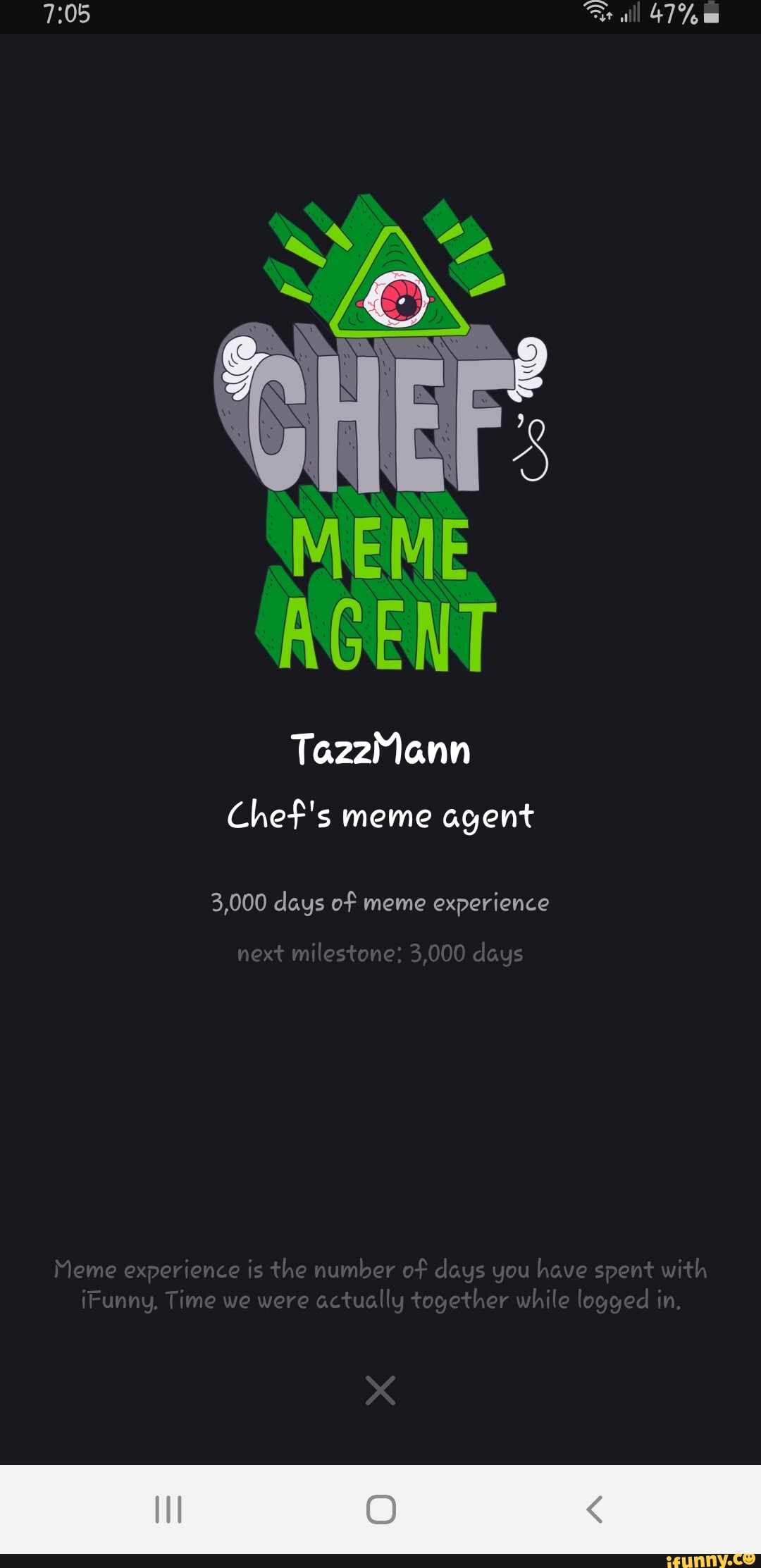 Lll 47% MEME AGENT TazzMann Chef's meme agent 3,000 days of meme ...