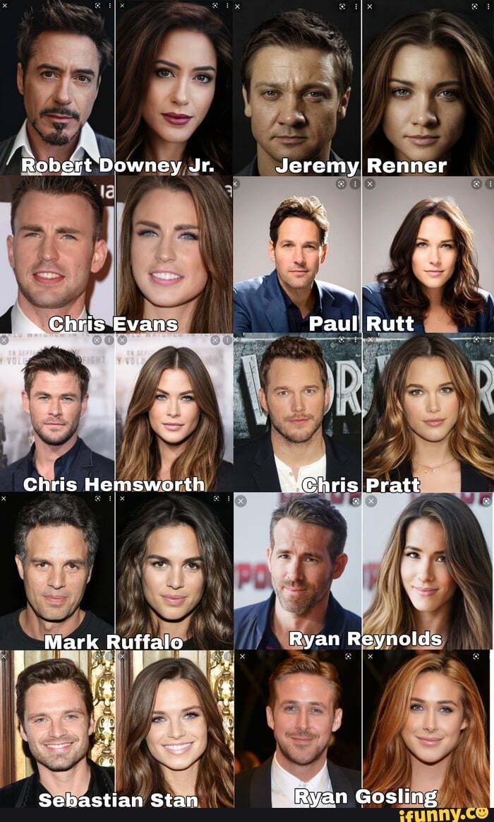 (ie Jeremy, Robert Downey Jr. Chris Evans PaulI Rutt Chris Hemsworth ...