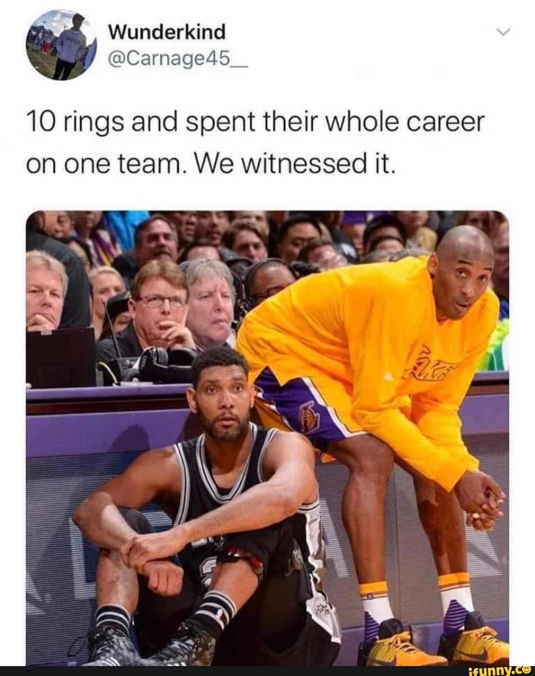 Wunderkind @Carnage 10 rings and spent their whole career on one team ...