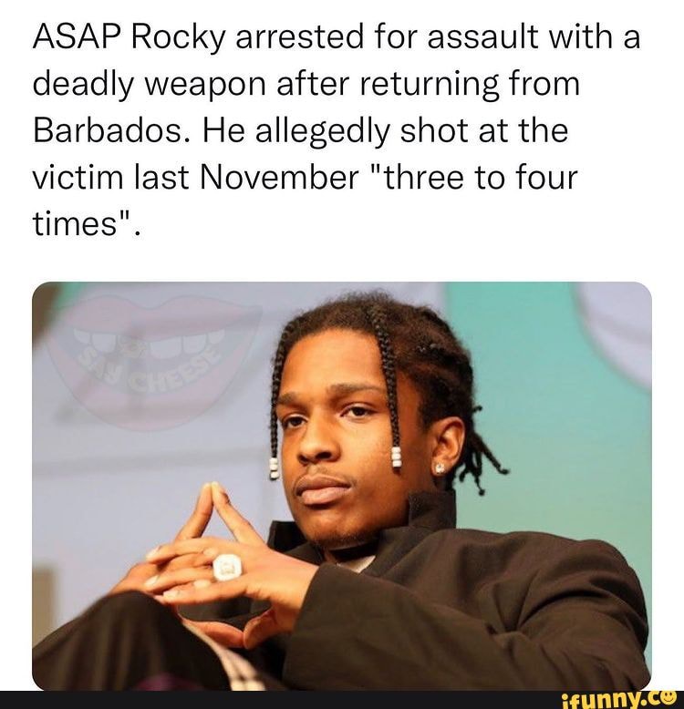 ASAP Rocky arrested for assault with a deadly weapon after returning ...