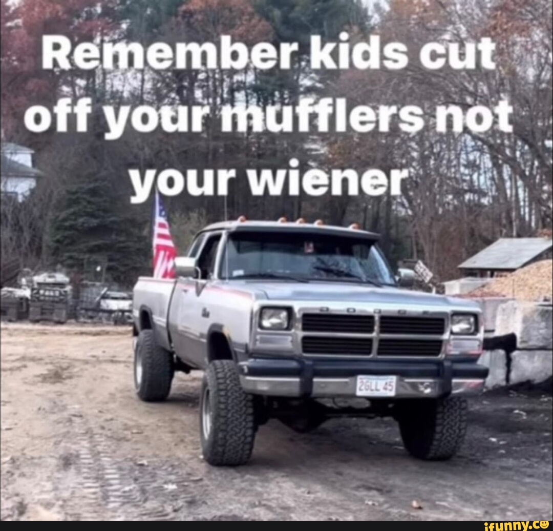 Remember kids cut off your mufflers not your wiener Wig - iFunny
